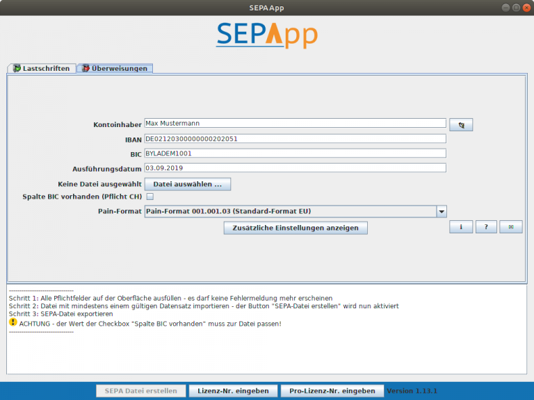 Anleitung – SEPAApp