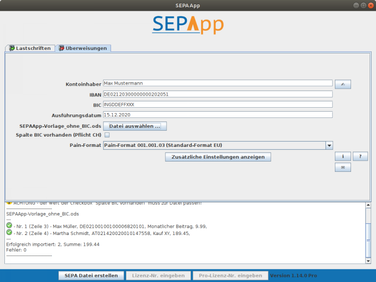 Anleitung – SEPAApp